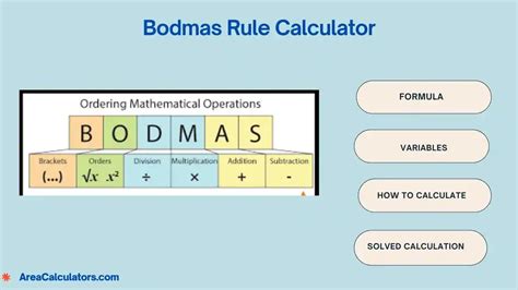 Bodmas Rule Calculator Area Calculators
