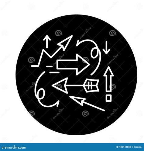 Chaos Theory Black Icon Vector Sign On Isolated Background Chaos