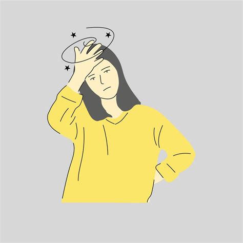 Illustration Of A Woman Holding Her Head Because She Is Dizzy 41497902