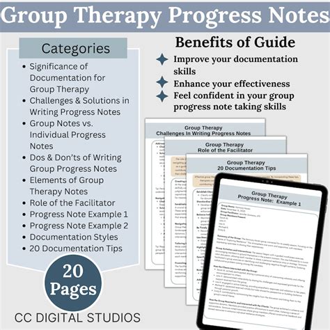 Therapist Documentation Guide Bundle Progress Notes Soap Notes Group