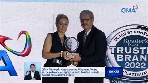 GMA Network, ginawaran ng Platinum Award sa TV network category sa 24th Trusted Brands Award ng ...