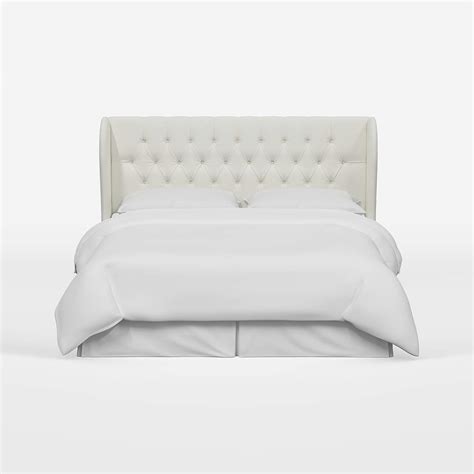 Hubbard Linen White Wingback Upholstered King Headboard Reviews