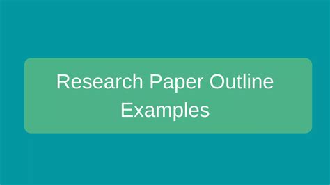 Research Paper Outline Examples