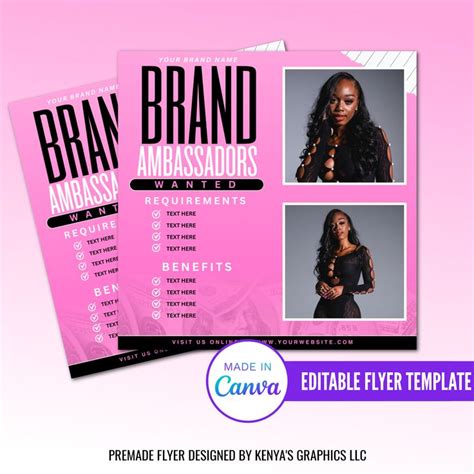Diy Brand Ambassador Flyer Editable Brand Ambassador Flyer Etsy Diy