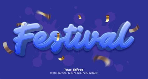 Efecto De Texto Del Festival Estilo De Texto 3d Editable Vector Premium