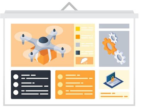 Premium Vector Drone With Package Box Modern Technologies For
