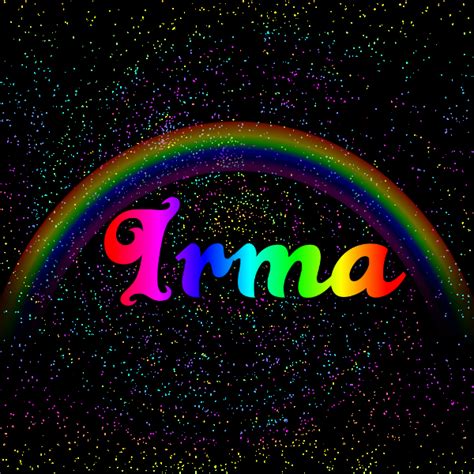 Irma In Glitter Text