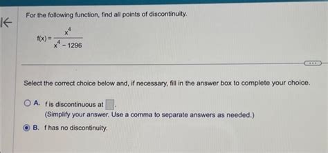 Solved K For The Following Function Find All Points Of