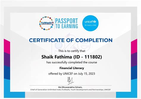 Shaik Fathima On Linkedin Hello Guys I Have Successfully Completed The Financial Literacy Course