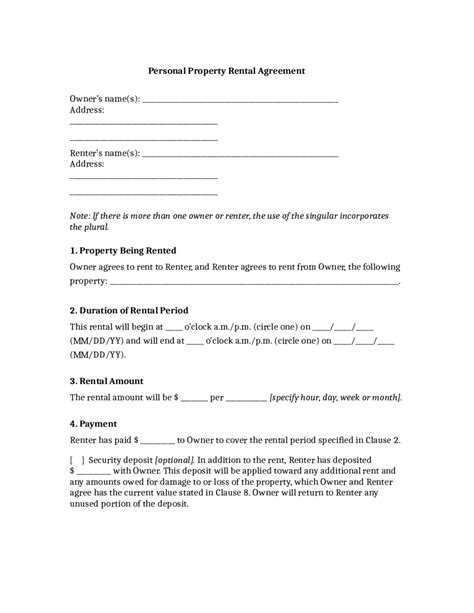 Rental Agreement Fillable Printable Pdf Forms Handypdf Pertaining To