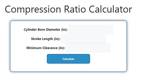Compression Ratio Calculator Savvy Calculator