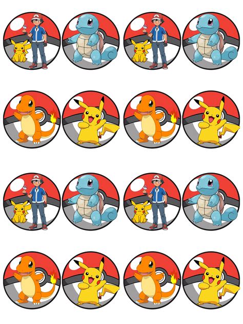 Cupcake And Cookie Wafer Toppers Pokemon Artofit