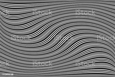 Wavy Lines Pattern With Twisting Movement Effect 3d Illusion Stock