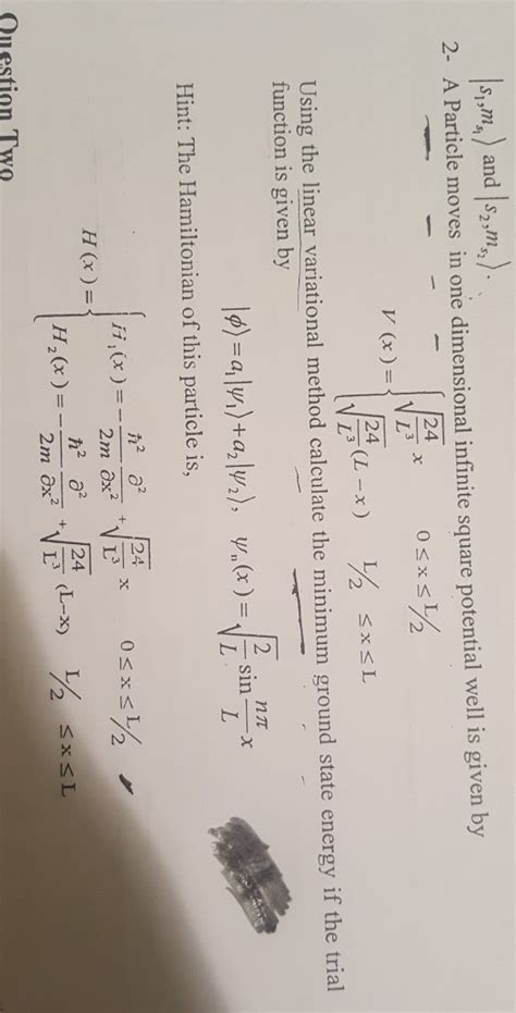 Solved A Particle Moves In One Dimensional Infinite Square