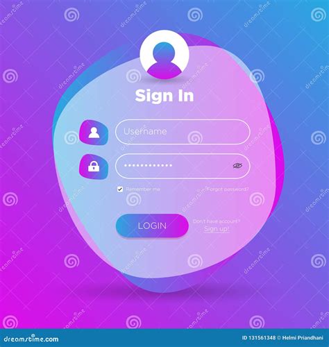 Flat Login User Interface Sign In Web Element Template Window Stock