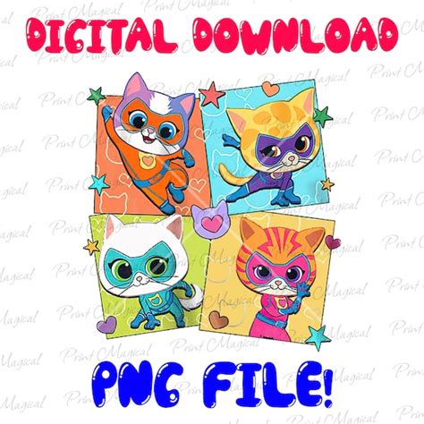Super Kitties Png Etsy