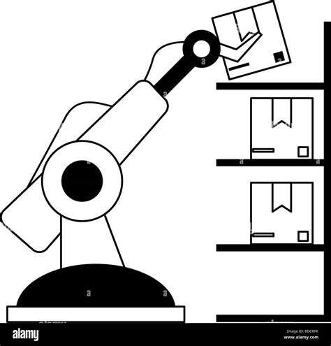 Robot Arm Loading Box Stock Vector Image And Art Alamy