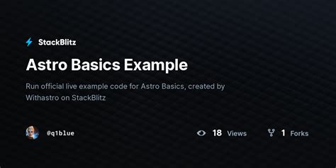Astro Basics Example Stackblitz