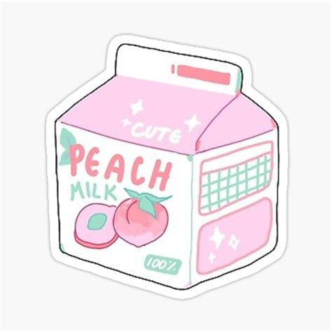 Peach Milk Sticker For Sale By Suzangg Redbubble