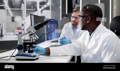 Electronic Lab Factory Worker And Semiconductor Engineer Testing Device