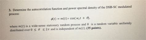 Solved 3 Determine The Autocorrelation Function And Power