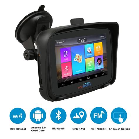 Fodsports 5 дюймов мотоцикл GPS Навигация Android 6.0 WIFI ...