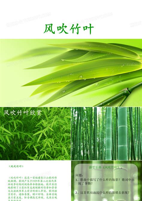 风吹竹叶课件PPT模板下载 编号lrjvrard 熊猫办公