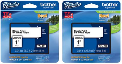 Getuscart Brother Genuine P Touch Pack Tze Laminated Tape Black Print On White Standard