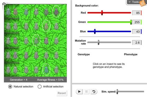 Mutation And Selection Virtual Lab Explorelearning Gizmos