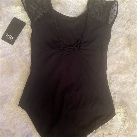 Bloch One Pieces Bloch Girls Hearts Mesh Cap Sleeve Leotard Black
