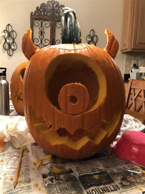 Monsters Inc Pumpkin Carving Ideas Mike Wazowski Diy Pumpkincarving Halloween Monstersinc