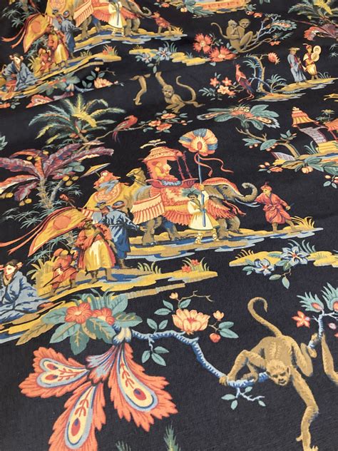 Vintage Bassett Mcnab Co Rajahstan Fabric Etsy