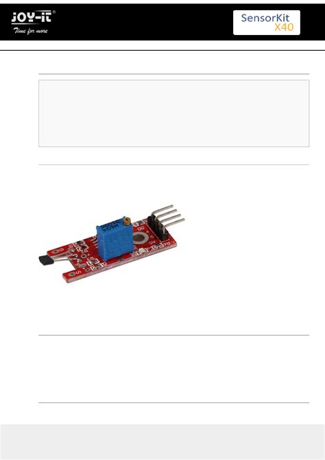 Ky 024 Datasheet17 Pages Joy It Linear Magnetic Hall Sensor