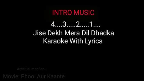 Jise Dekh Mera Dil Dhadka Karaoke With Lyrics YouTube