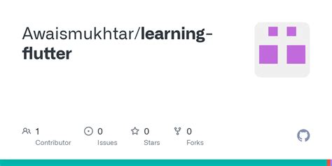 Github Awaismukhtar Learning Flutter