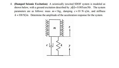 A Seismically Excited Sdof System Is Modeled As