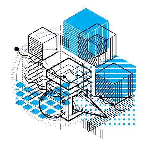 Premium Vector Abstract 3d Shapes Composition Vector Isometric Background Composition Of