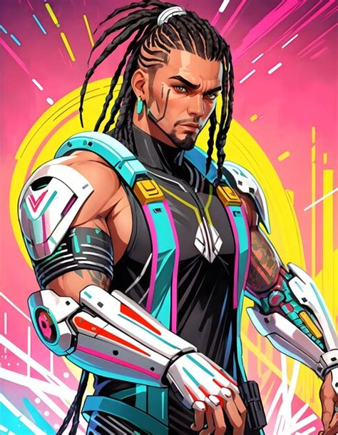 Premium Photo Cyberpunk Man With Dreadlocks With A Cybernetic Arm
