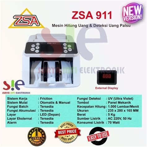 Jual Mesin Hitung Uang Zsa 911 Bill Counter Mesin Hitung Uang Garansi
