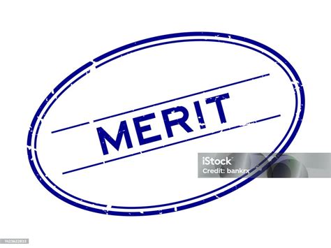 그런 지 블루 장점 단어 타원형 고무 씰 스탬프 흰색 바탕에 0명에 대한 스톡 벡터 아트 및 기타 이미지 0명