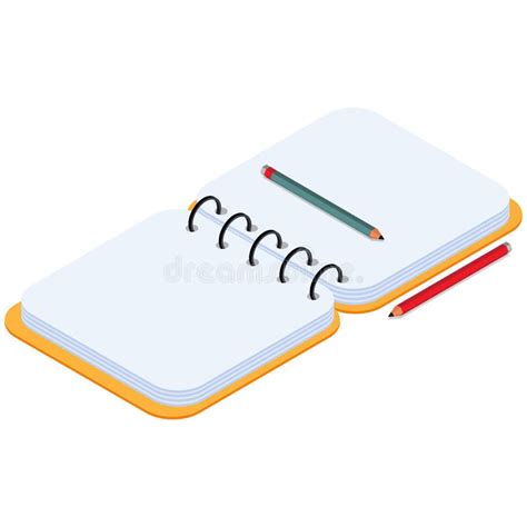 Spiral Notebook With Pencil Vector Illustration Stock Illustration Illustration Of Education