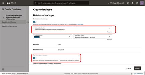 Configure Oracle Autonomous Recovery Service In Oci