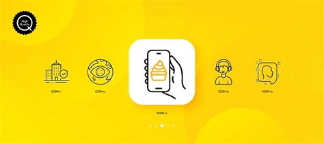 머리 음식 앱 및 사이버 공격 최소 라인 아이콘 웹 응용 프로그램의 경우 인쇄 벡터 가득 찬에 대한 스톡 벡터 아트 및 기타