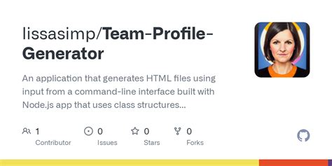 GitHub Lissasimp Team Profile Generator An Application That
