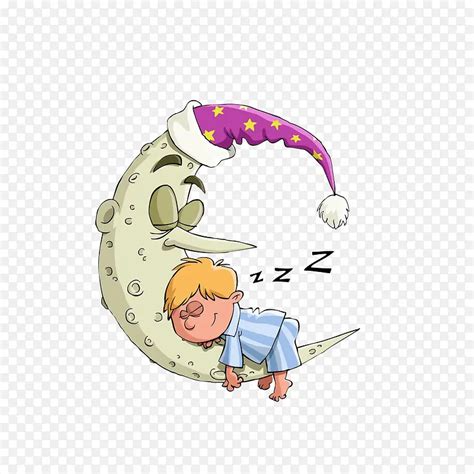 卡通挂在月亮上睡觉的小男孩素材png图片素材下载图片编号7680473 Png素材网