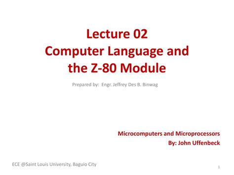 Eceslu Microprocessors Lecture 2 Ppt