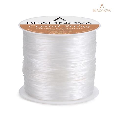 Beadnova 1mm Clear Crystal String For Beading Elastic Bracelet String