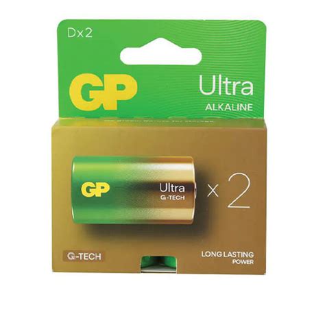 זוג סוללות אולטרה אלקליין סוג GP Ultra Alkaine 1.5V LR20 D - GP - סוללות