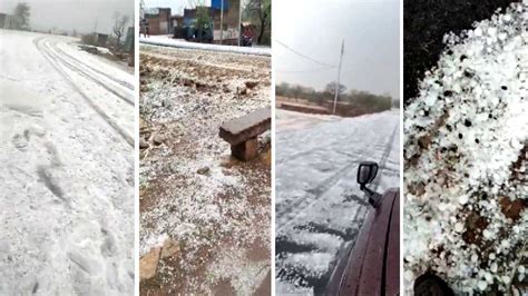 Mp Weather News ग्वालियर चंबल में जमकर गिरे ओले मनाली जैसी बिछ गई