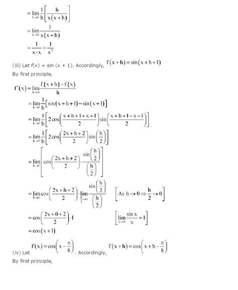 Limits And Derivatives Class Mathematics NCERT Solutions
